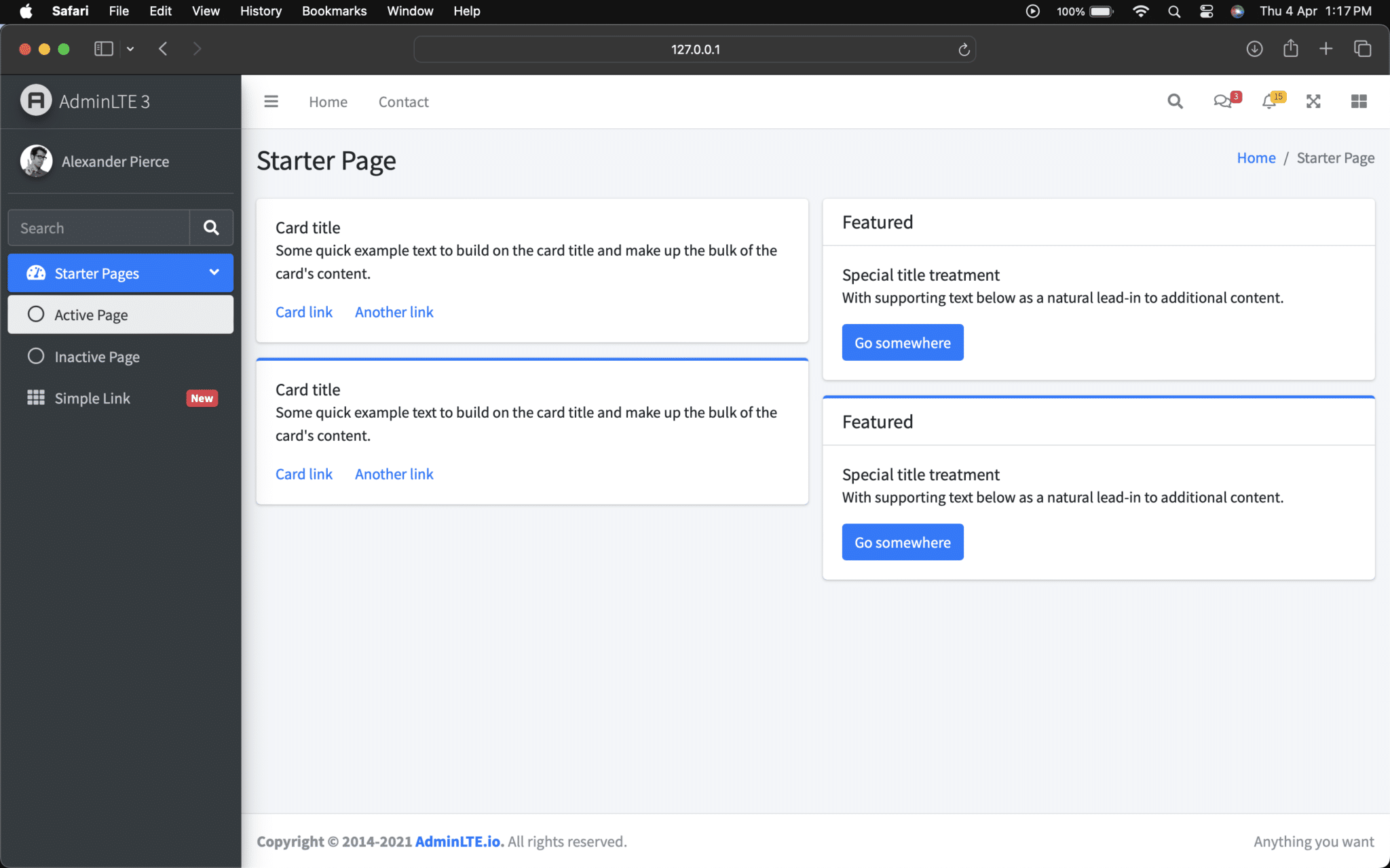 How to use AdminLTE in Django - CodeSpeedy